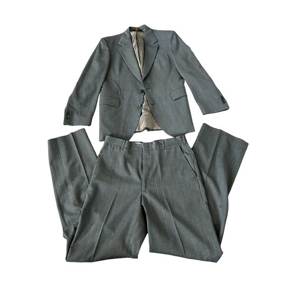 Johnny Carson | Suits & Blazers | Johnny Carson Mens Suit Gray 2 Piece Single Breasted Notch ...